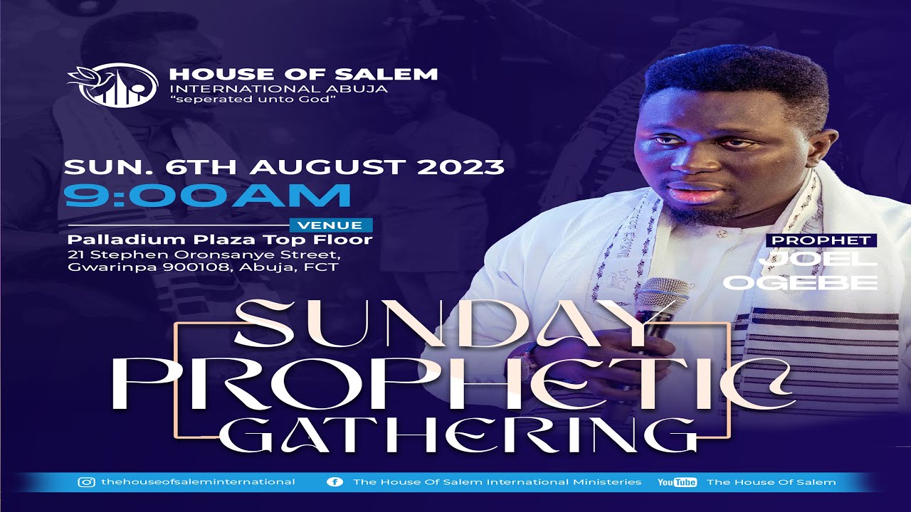 SUNDAY PROPHETIC GATHERING || 6TH AUG. 2023 || PROPHET JOEL OGEBE - YouTube