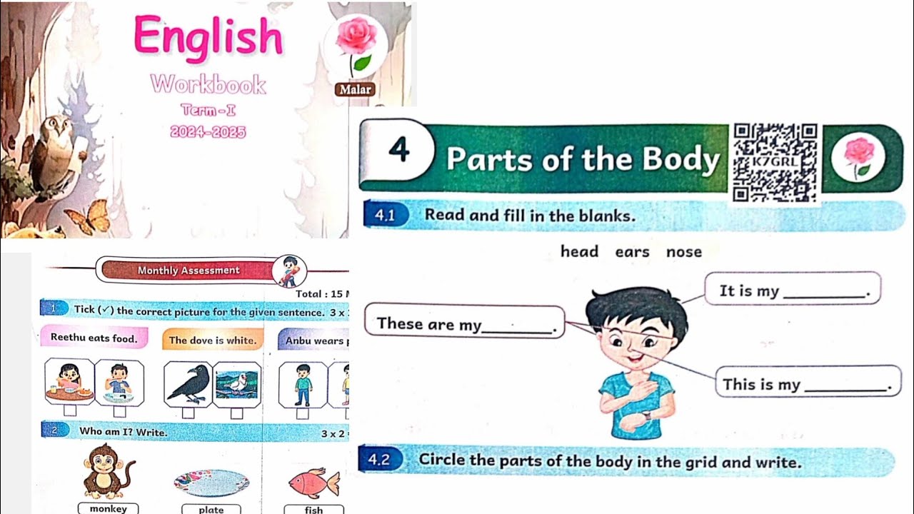 EE 3rd standard Malar English work book answers unit 4 Parts of the ...