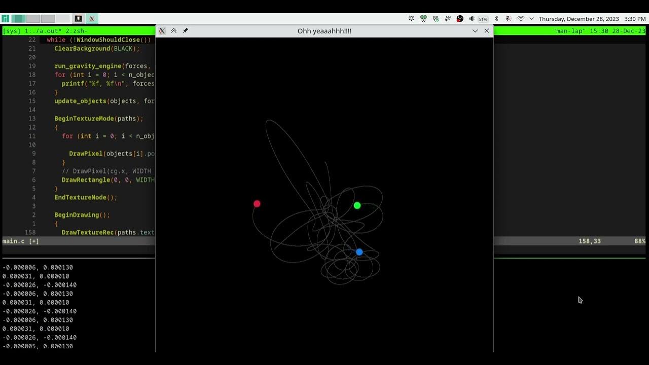 Three body gravity simulation - YouTube