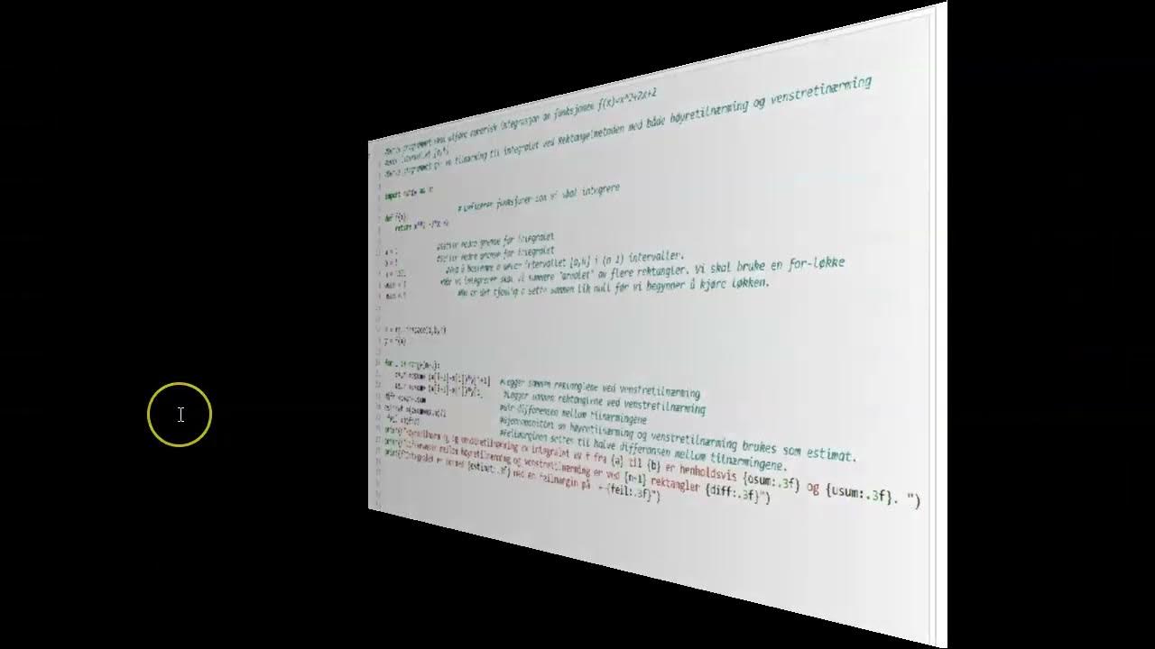 Mer om numerisk integrasjon med rektangelmetoden R2 - YouTube
