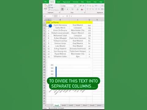 Divide text into column #excel #excelclasses #excelhacks#exceltips - YouTube