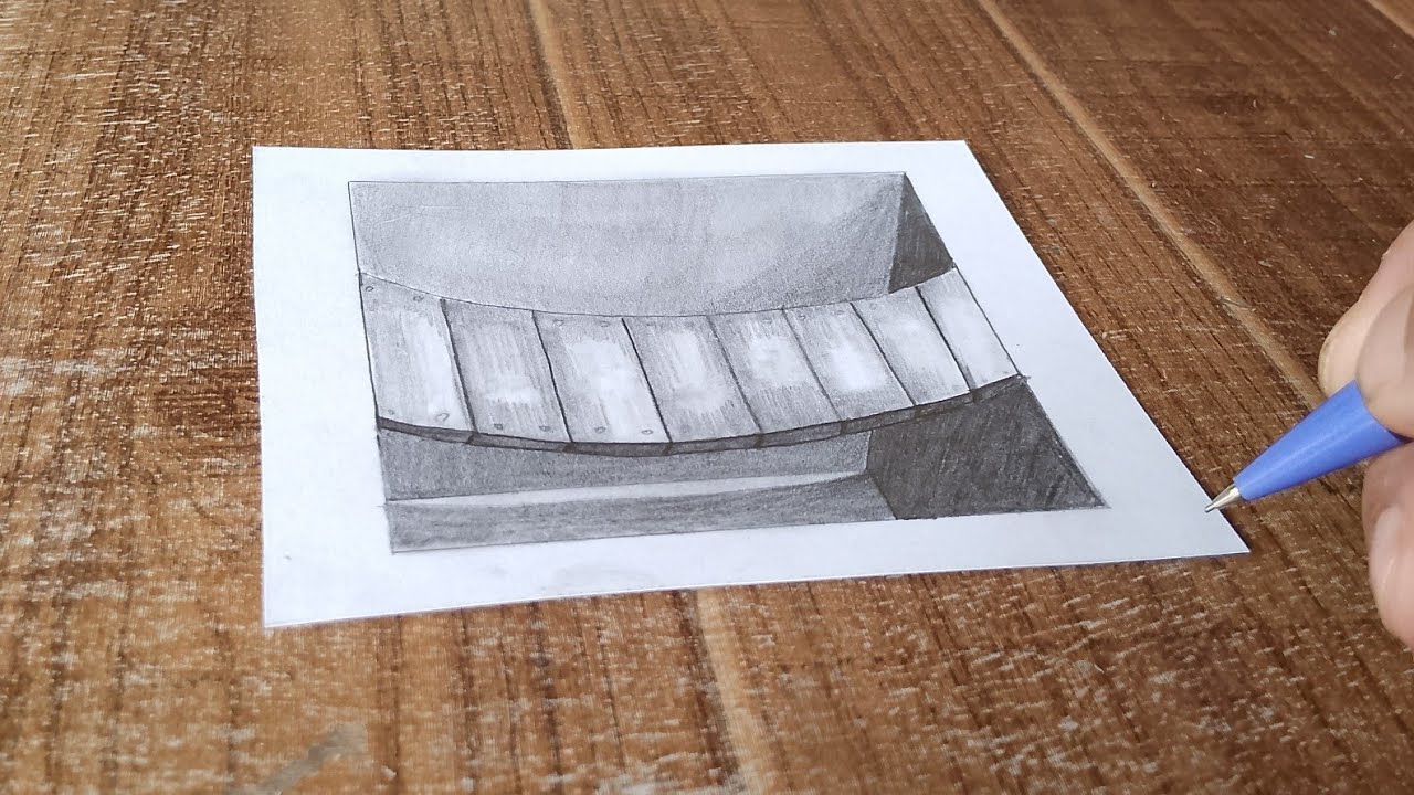 How to draw 3d bridge on paper easy drawing idea for beginners - YouTube