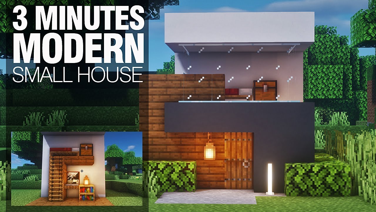 Easy Minecraft : 3 Minute Small Modern House - YouTube