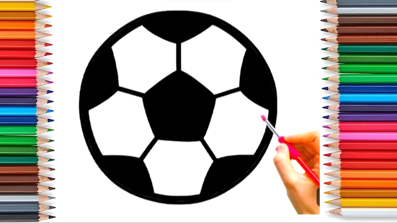 How to draw and color football ,easy drawing for toddlers and kids ...