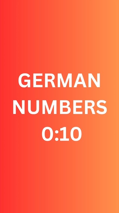 German numbers 0:10|Beginners German|Die zahlen| - YouTube