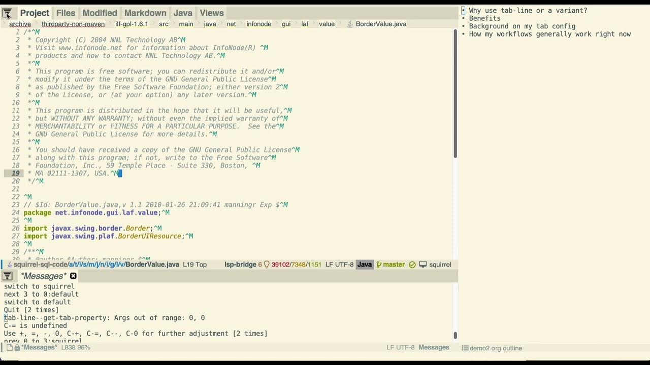 Why use tabs with emacs (even the tab line variant)? - YouTube