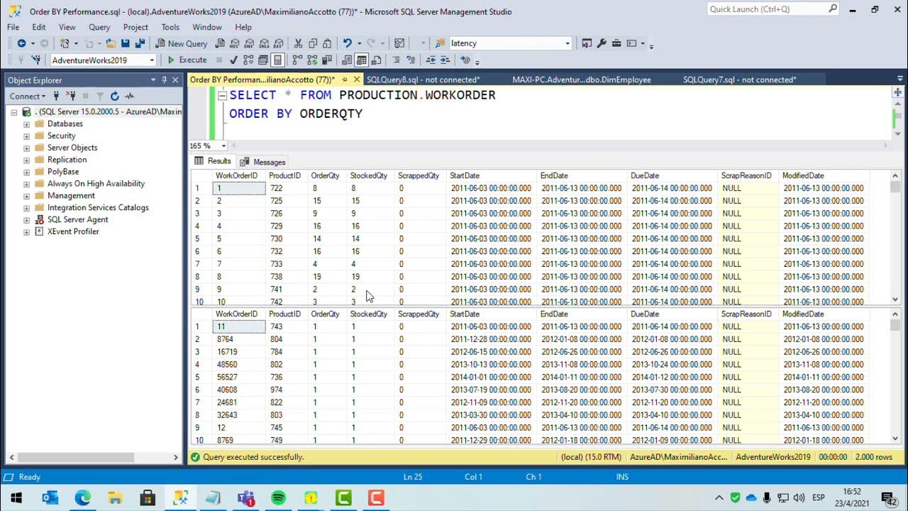 ORDER BY e impacto en performance de SQL Server - YouTube