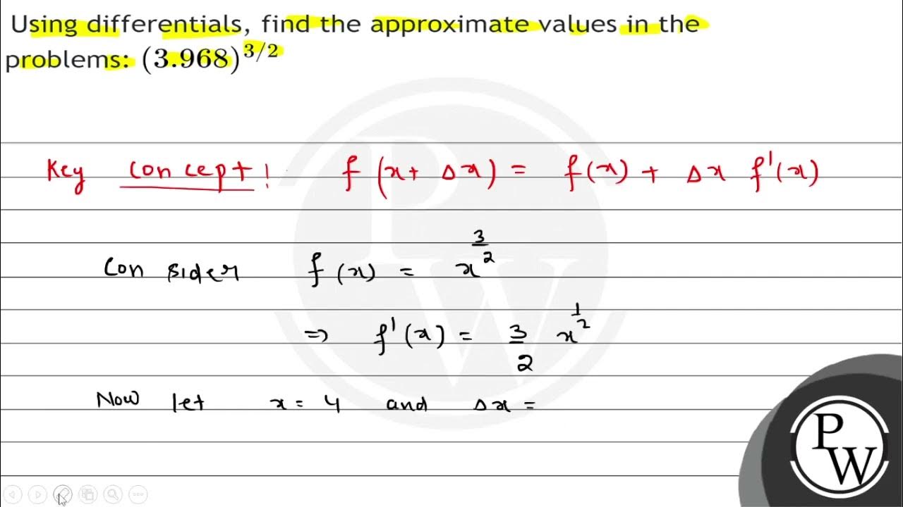 Using differentials, find the approximate values in the problems: \( (3 ...