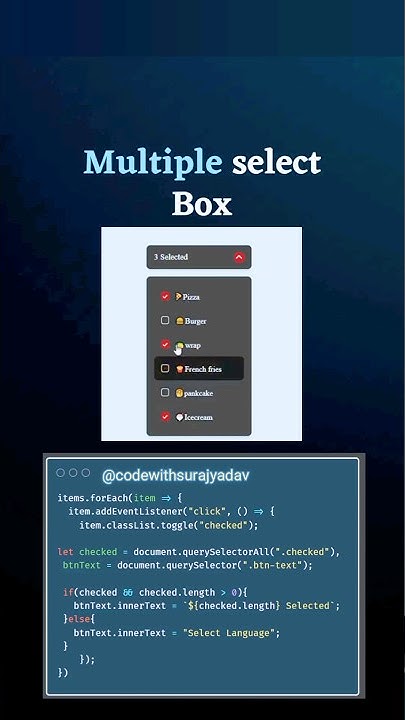 Multiple Select Box @codewithsurajyadav #multiple #selectbox #trending #shorts 30 October 2023 ...