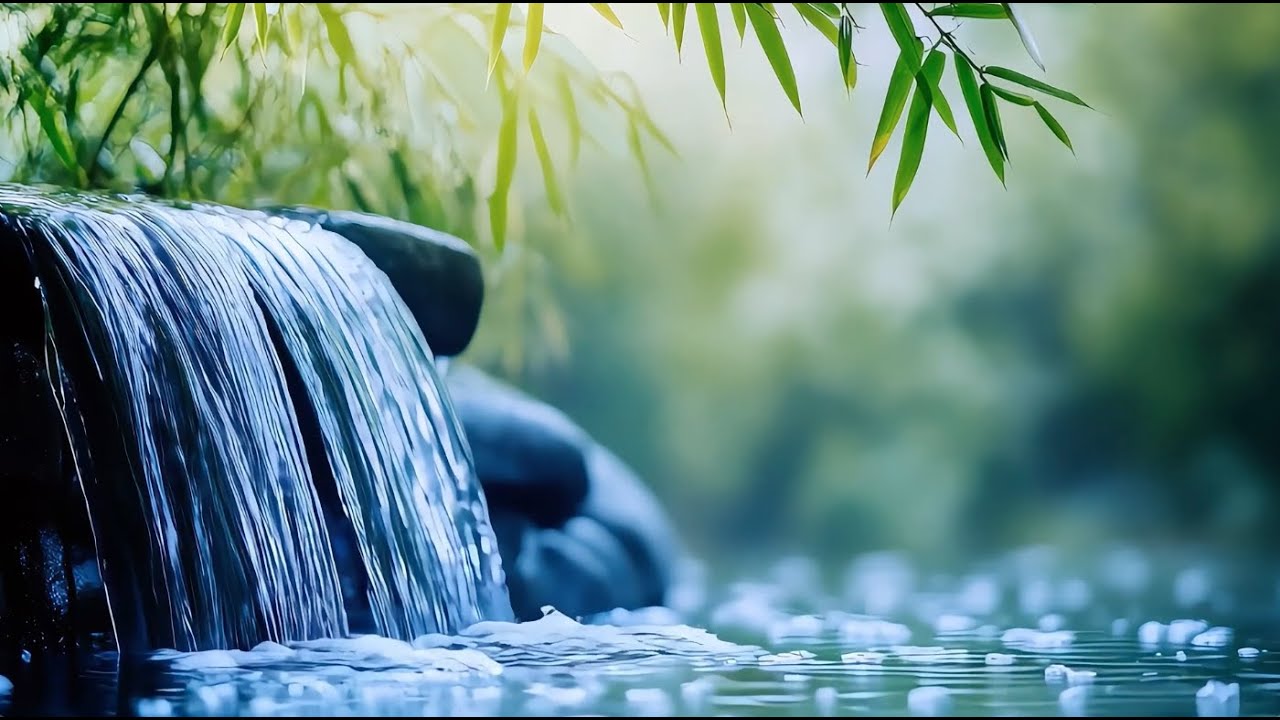 Tranquil Zen Waterfall & Flowing Stream | Soothing Water Sounds ...