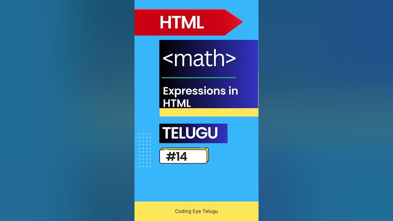 math tag in HTML ( Telugu ) | Learn HTML #14 | HTML Tutorial in Telugu | HTML | HTML5 | math Tag ...