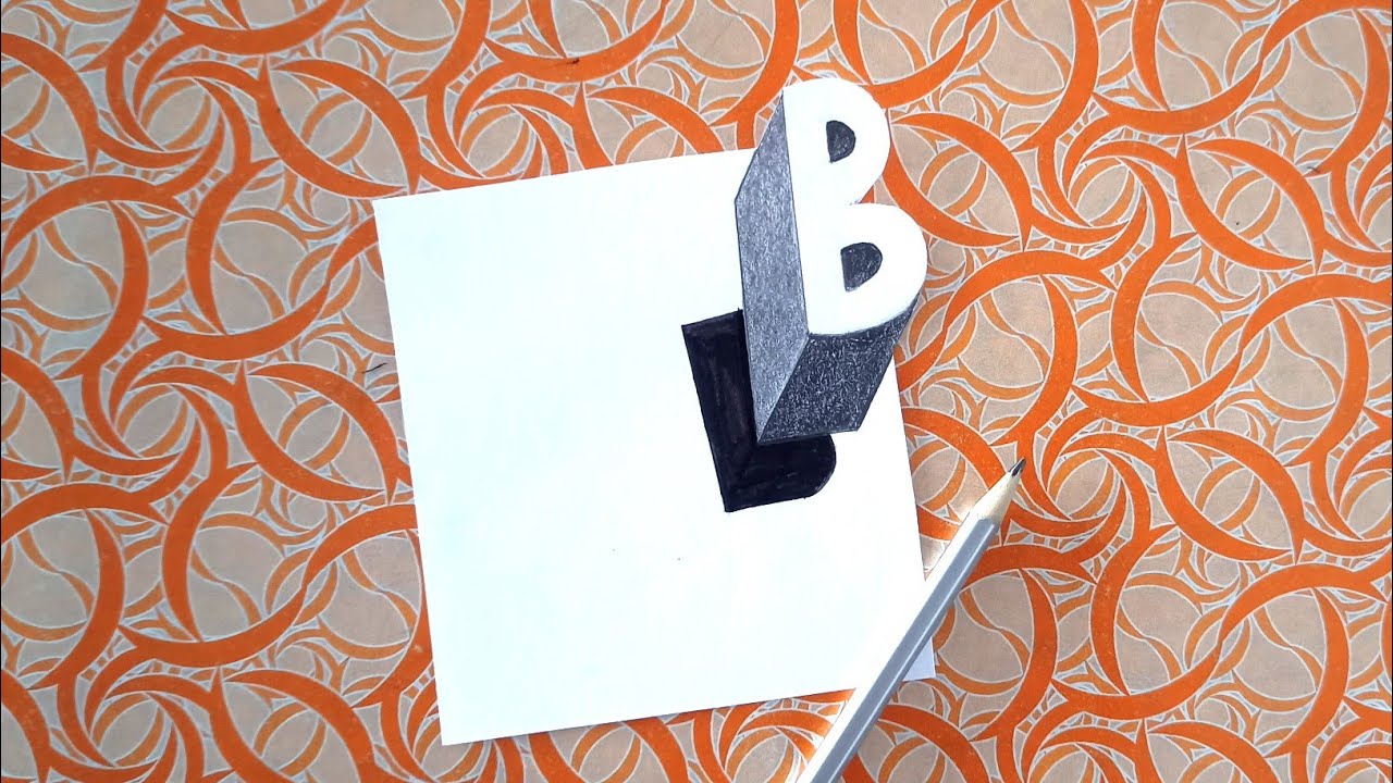 3D Drawing Of Letter B With Pencil / 3D Drawing कैसे करे - YouTube