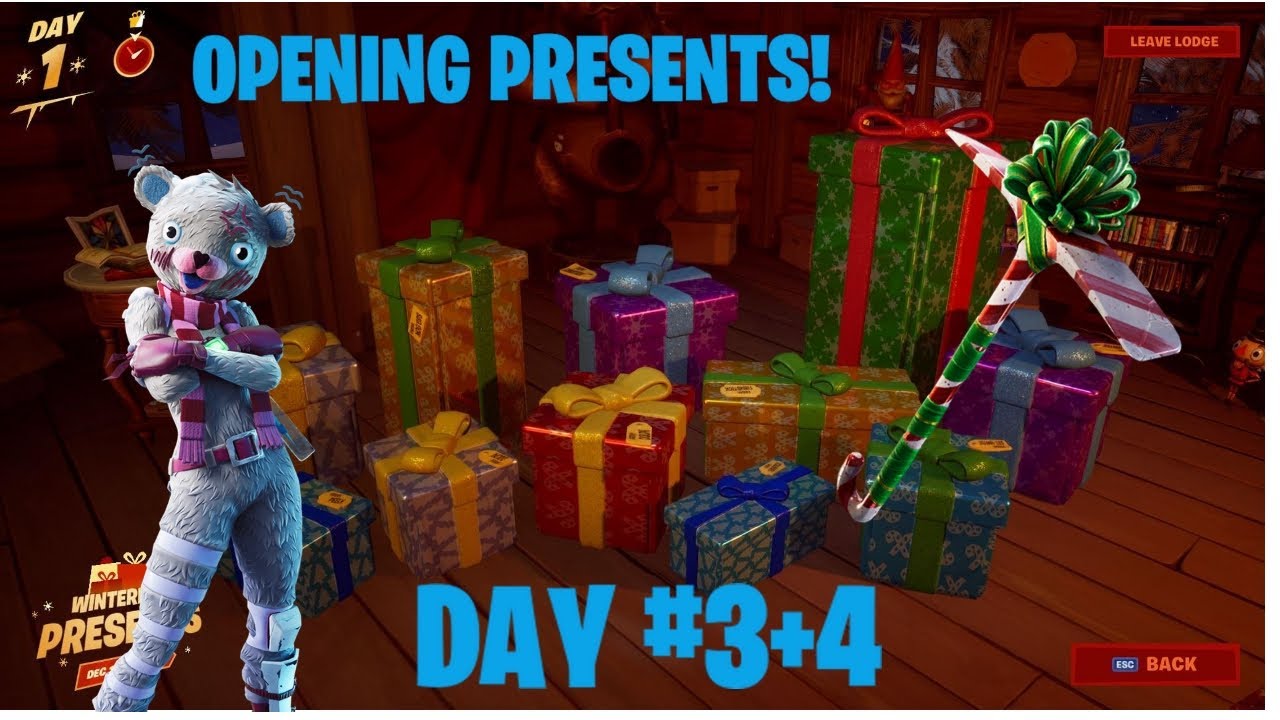 OMG LOOK AT THESE PRESENTS!!! // OPENING MY PRESENTS IN FORTNITE Day 3 ...