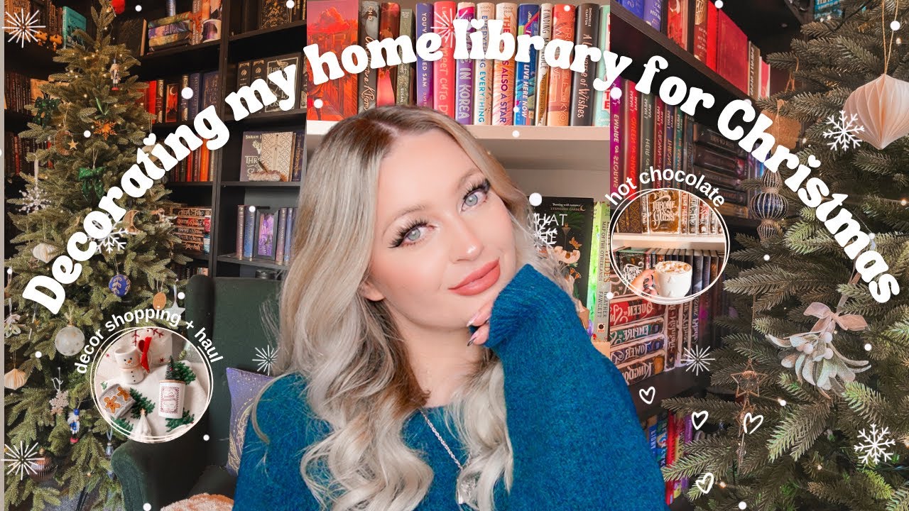 Decorating my home library for christmas!🎄🌨️ christmas decor shopping ...