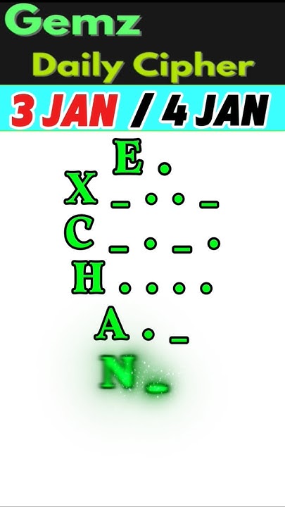 Gemz daily code today 3 January | gemz daily cipher codel gemz morse code 3 Jan #gemz #code #bot ...