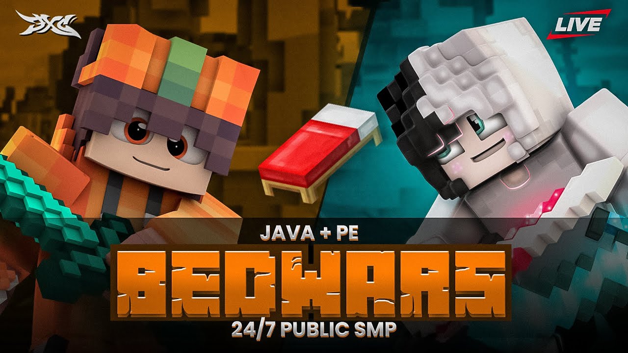 MINECRAFT BEDWARS - 24/7 JAVA + PE EDITION | PUBLIC SMP | MINECRAFT ...
