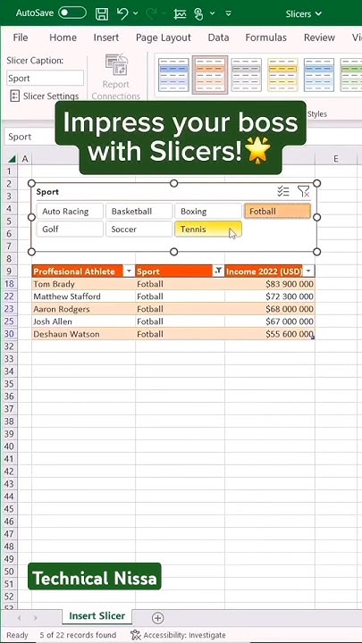 How to insert a slicer in Excel tips and tricks#exceltips #tutorials #trending #shortvideo - YouTube