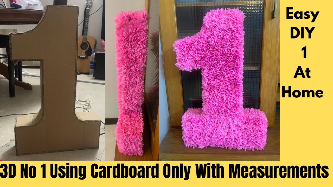 Step-by-Step DIY Number 1 with Cardboard | 3D Numerical Art Tutorial ...