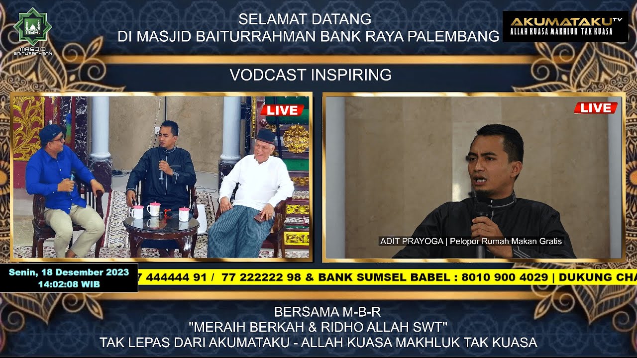 🔴LIVE | INSPIRING VODCAST | ADIT PRAYOGA | PELOPOR RUMAH MAKAN GRATIS - YouTube