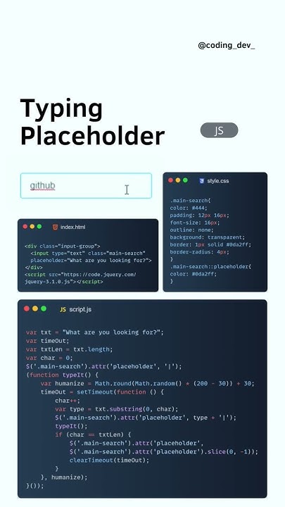 Typing Placeholder Effect Html Webdesign Css Webdevelopment Htmlcss Coding Webprogramming