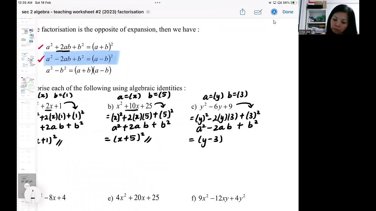 sec 2 algebra tw#2 example 8 - YouTube