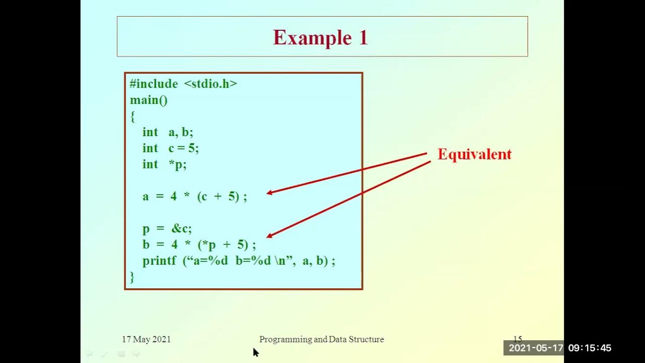 DS EEE ARRAY USING POINTERS LECTURE 21 BY SVSK 17 05 2021 - YouTube