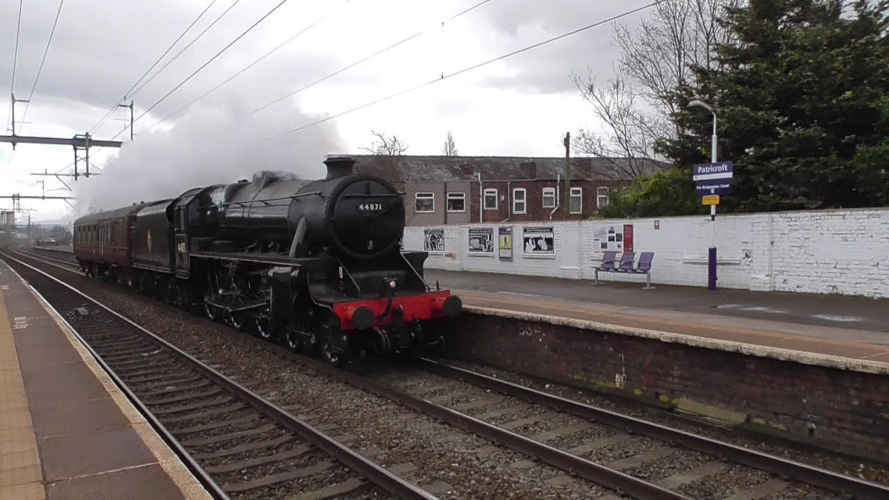 LMS 5MT 44871 at Patricroft Railway Station - YouTube