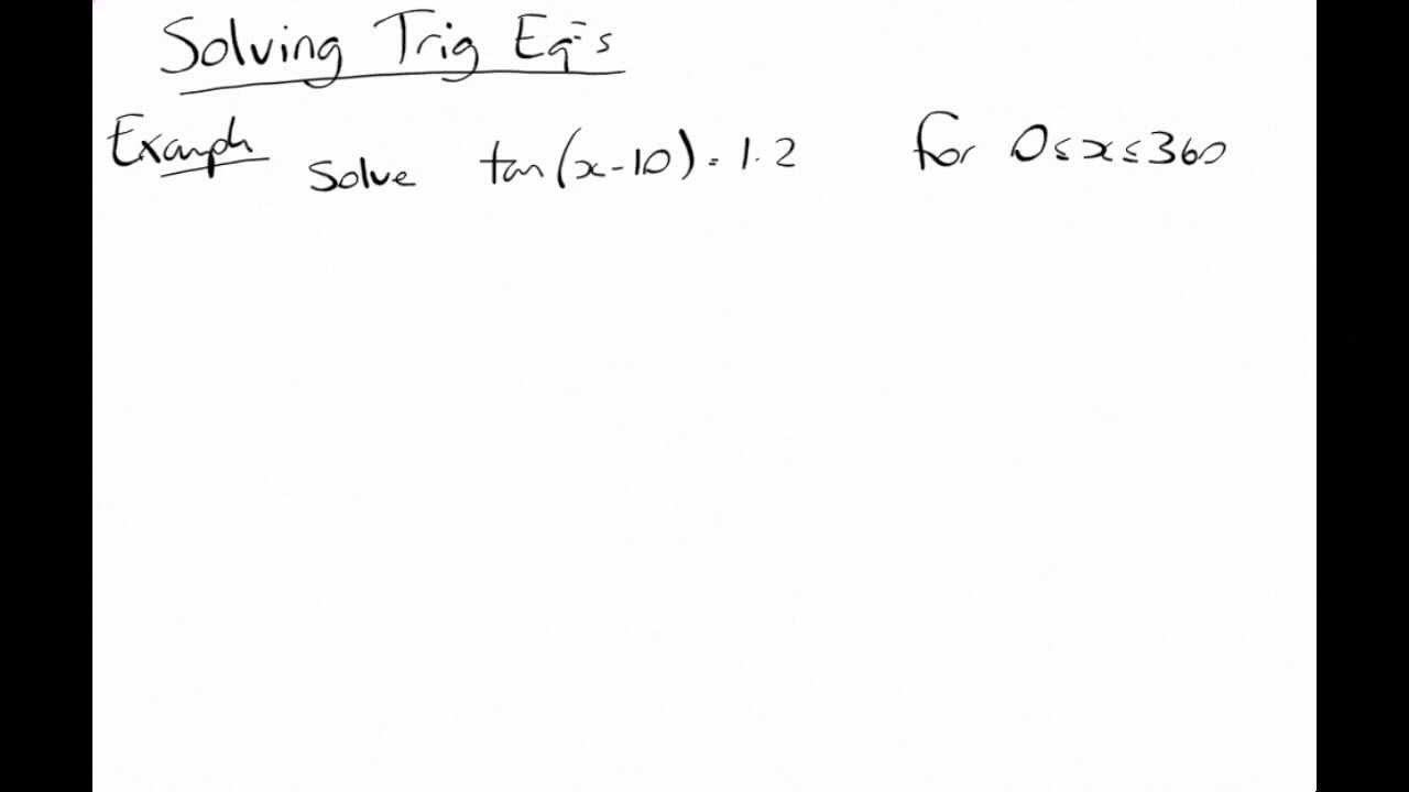 MathTube | Trig (6) - Solving Harder Trig Eqns | Tutorial - YouTube
