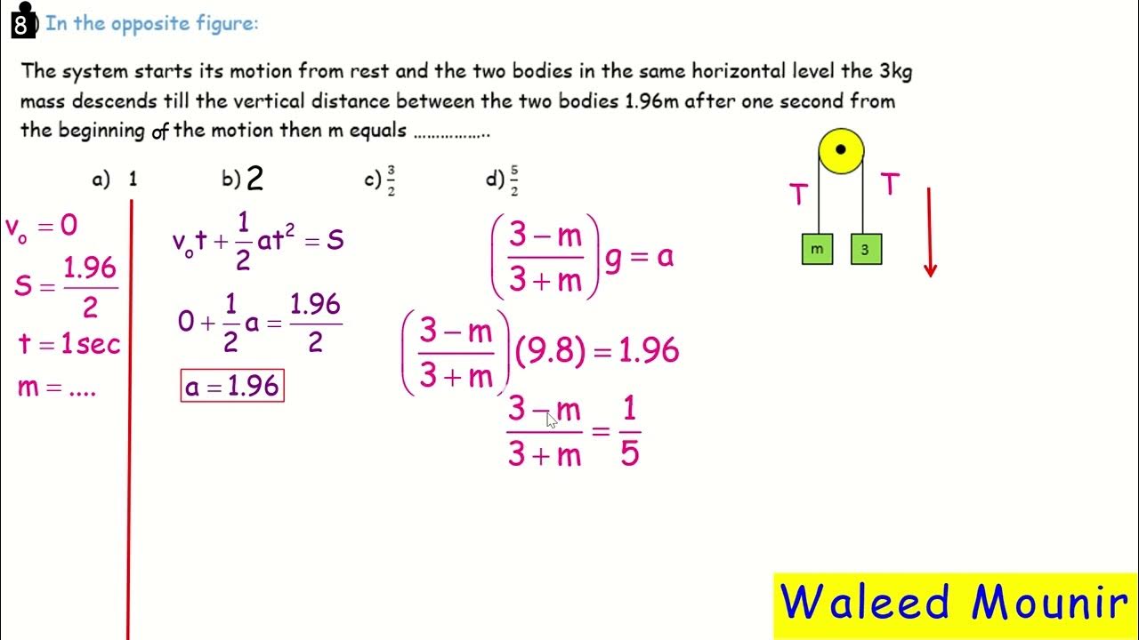 dynamics lect 7 ch 2 part 5 newton 3rd law pulley q1 to54 - YouTube