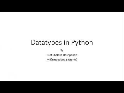 Datatypes in Python part 2 - YouTube