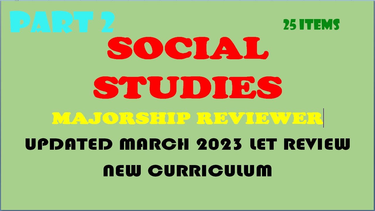 PART 2 SOCIAL STUDIES SCIENCES REVIEWER MARCH 2023 NEW CURRICULUM - YouTube