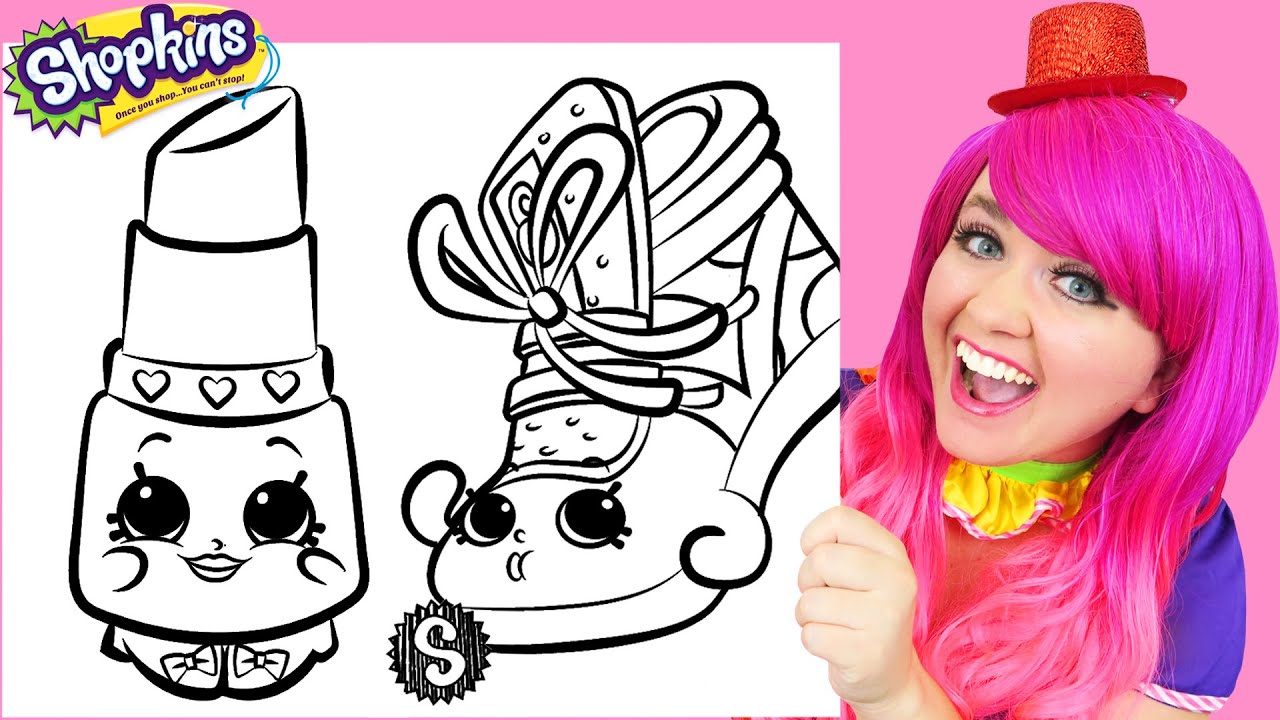 How To Color Shopkins (Lippy Lips & Sneaky Wedge) | Crayons - YouTube
