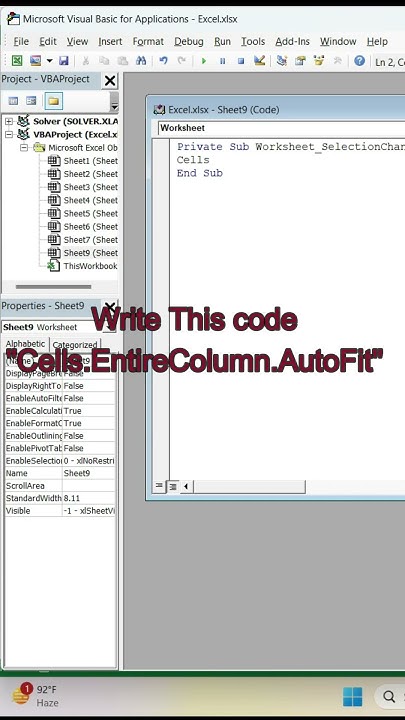 How to auto fit Column Width in excel using VBA Code #Share #Excel - YouTube