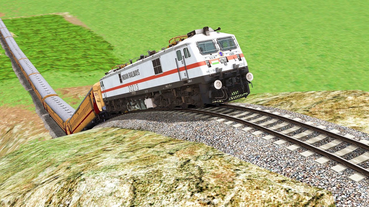 TRAINS VS GIANT HILL CLIMB || BUMPY RAILROAD | Train Crashes – Train ...