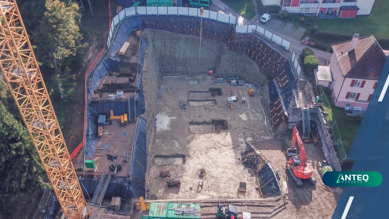 Ancrage d’une paroi berlinoise dans une fouille d’excavation - YouTube