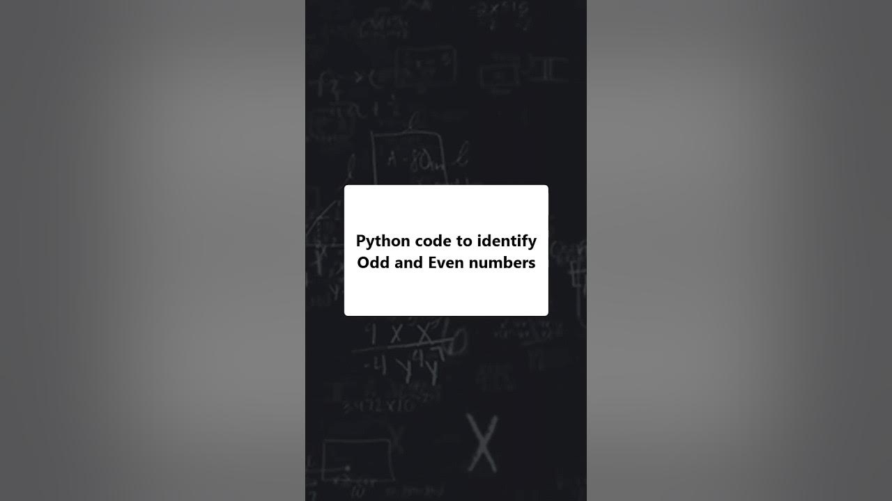 Python Code To Identify Given Number Is Odd Or Even In Hindi 😎😎🔢🔢😊😊😱😱 Youtube