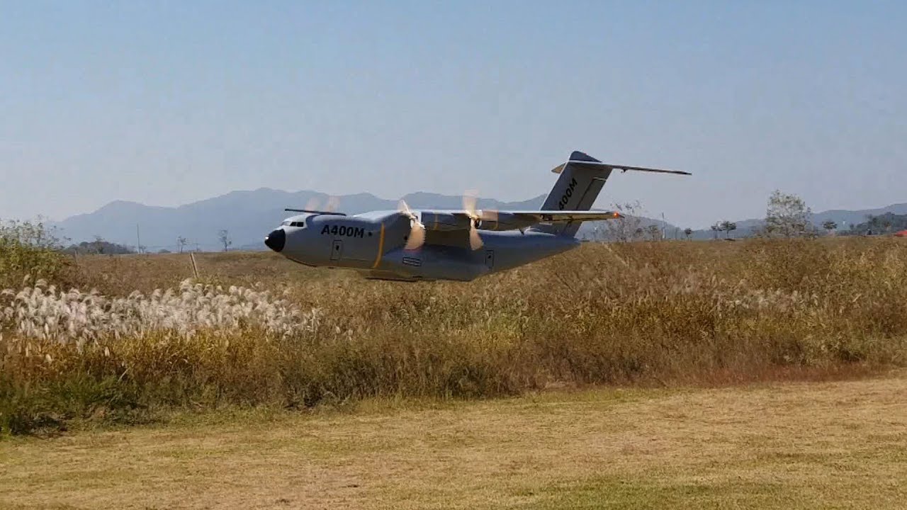 DIYed RC Airbus A400M Atlas Maiden flight 2nd try - YouTube
