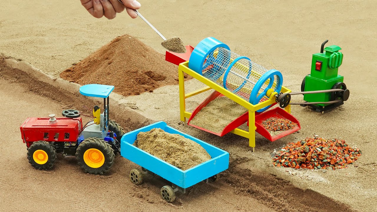 DIY Tractor Making Walkway with Sand | DIY Sand Screener, Bulldozer ...