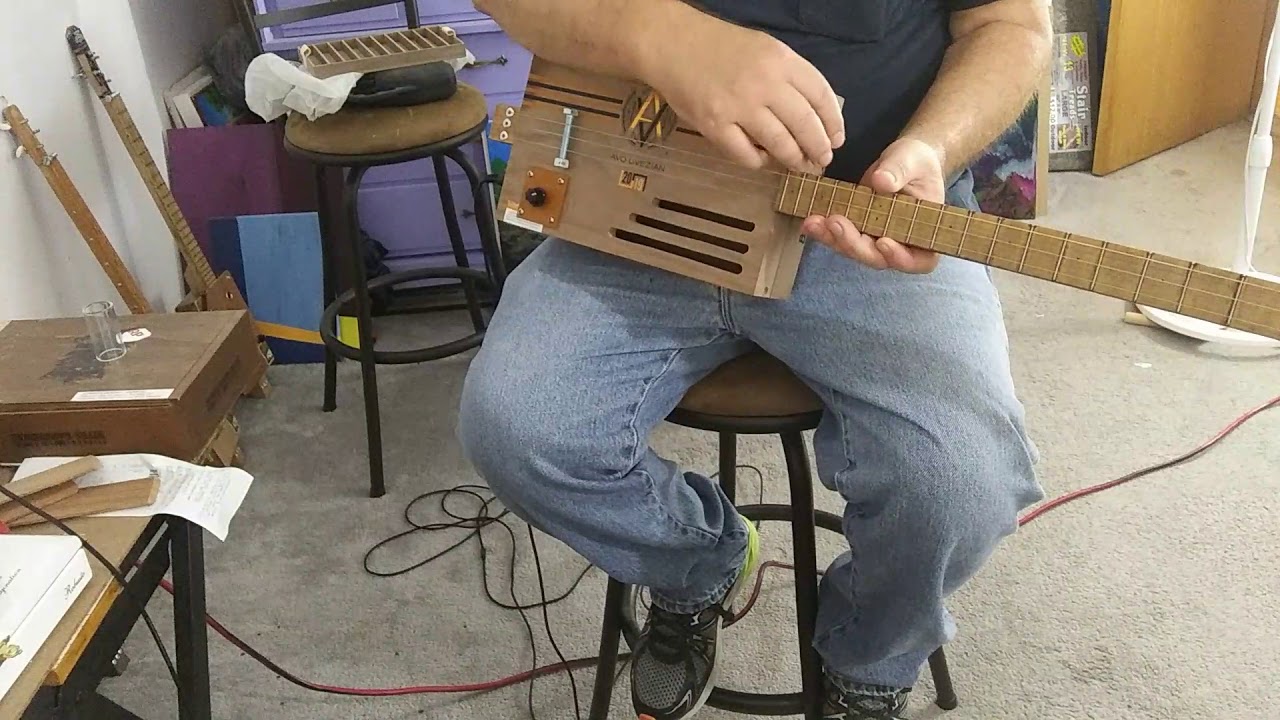 Cigar Box Guitar Brad Nail Fret board on guitar - YouTube