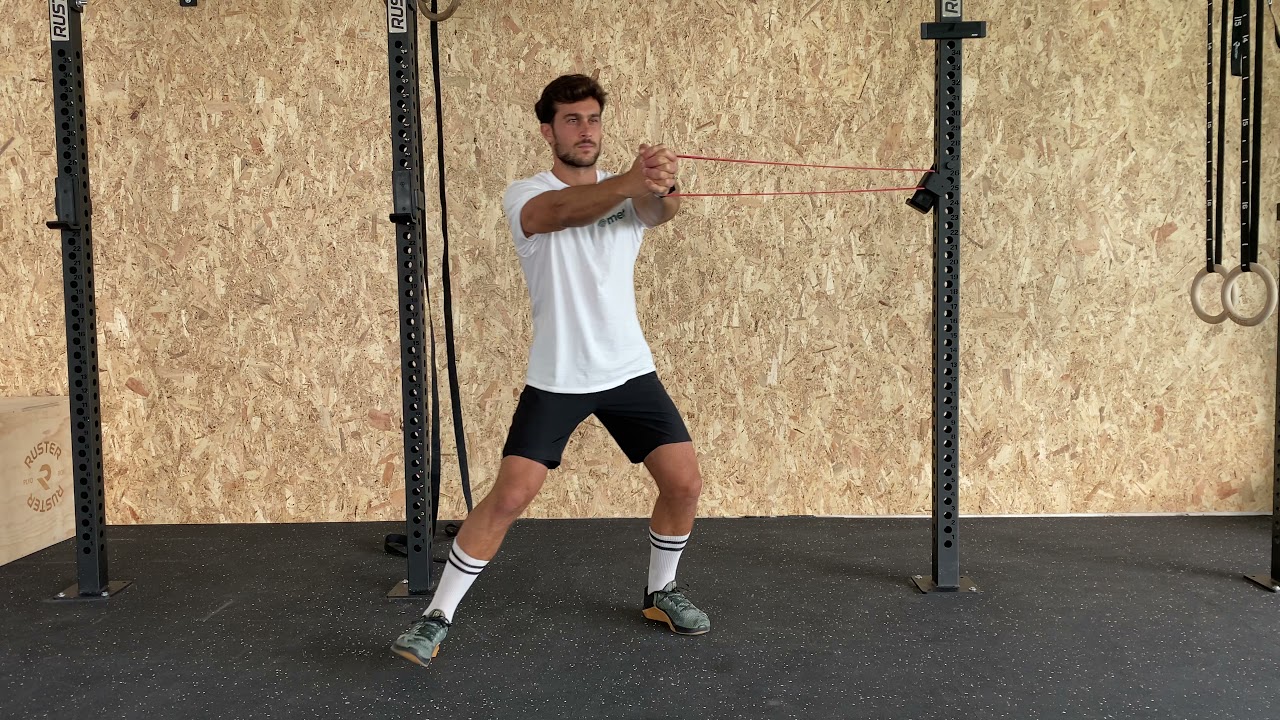 Press Pallof with side steps - Press pallof con pasos laterales - YouTube