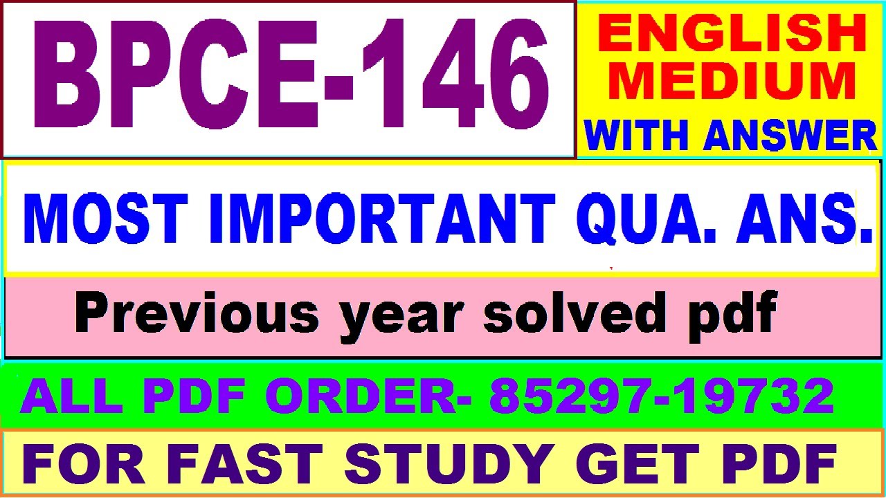 bpce 146 important questions in English / bpce 146 previous year ...