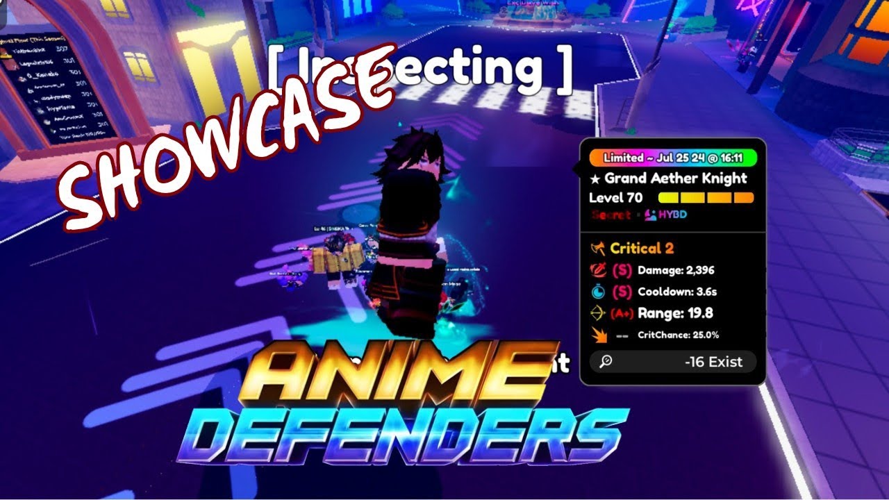 SHOWCASING *NEW* GRAND AETHER KNIGHT IN ANIME DEFENDERS | ANIME ...