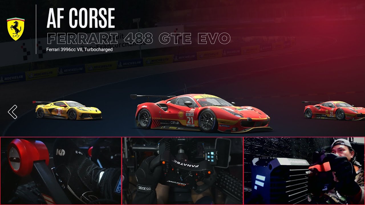 FERRARI 488 GTE EVO Le Mans Ultimate ๆ พวงมาลัย FANATEC CSL DD McLaren ...