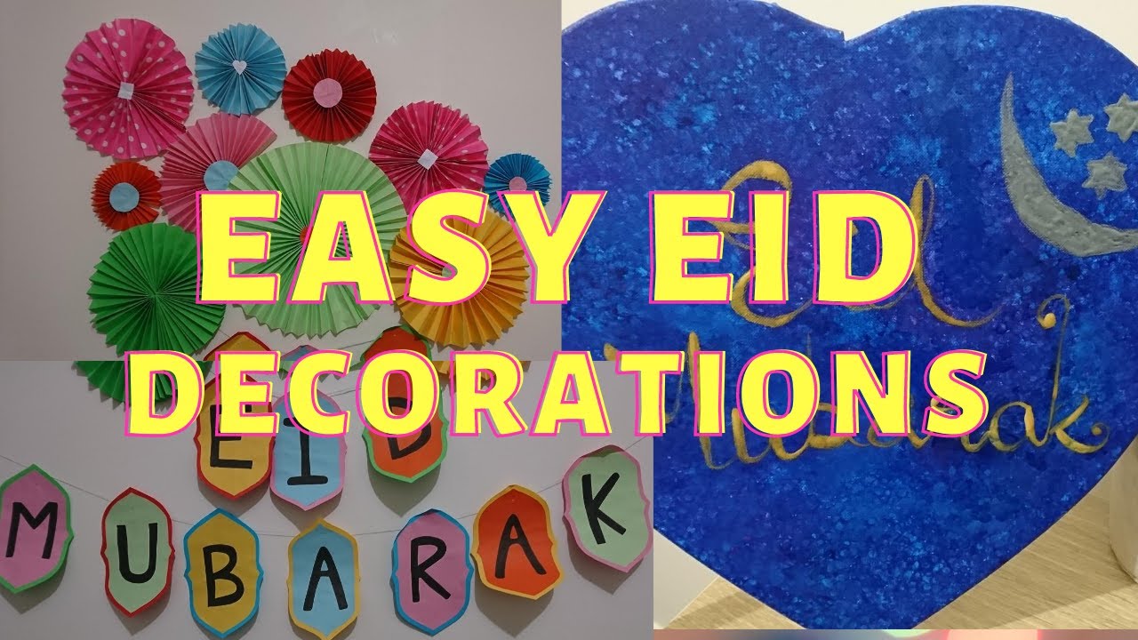 EASY EID DECORATIONS || DIY PAPER BANNER|PAPER FAN FLOWERS|PAPER CRAFT ...