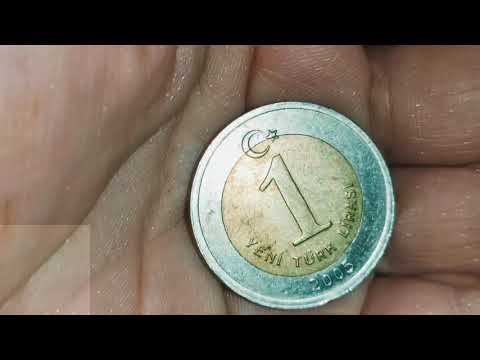1 yeni lira coin 2005 Turkey