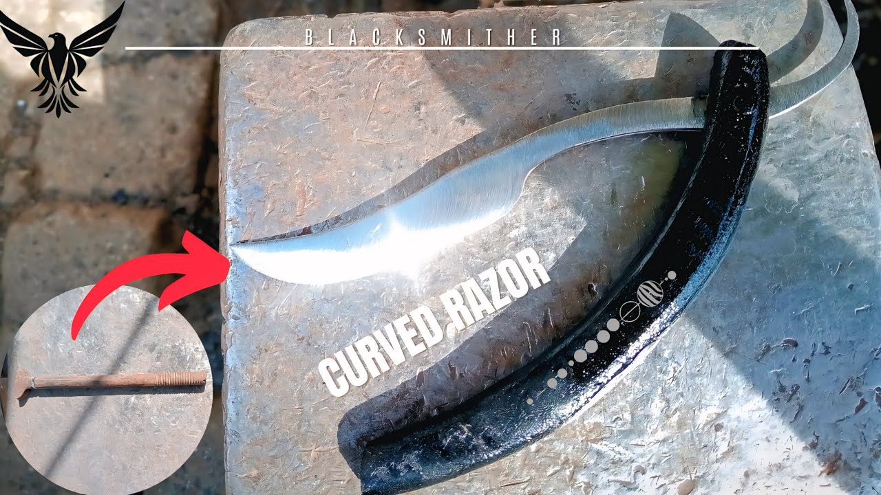 Incredible process of making curved razor from old rusty iron rod - YouTube