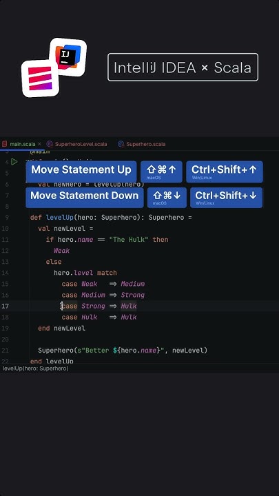 IntelliJ IDEA x Scala: How to move code blocks - YouTube
