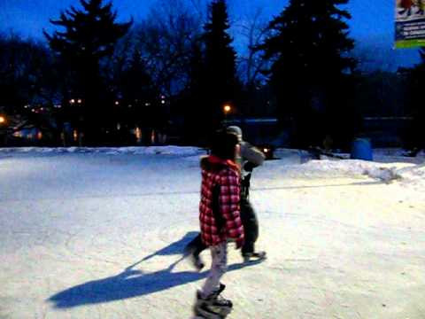 Stroller Drifting on Meewasin Skating Rink - YouTube