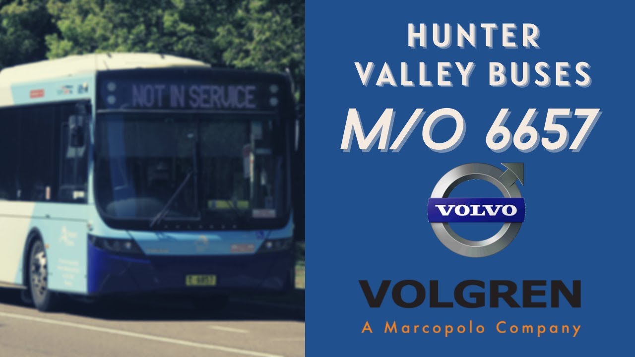 Hunter Valley Buses m/o 6657 Volvo B7RLE Volgren Optimus - YouTube