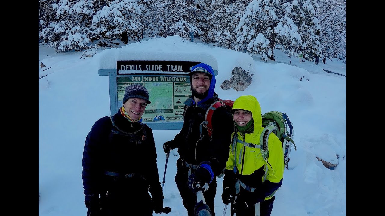 Snowshoeing from Idyllwild to the Tram - YouTube